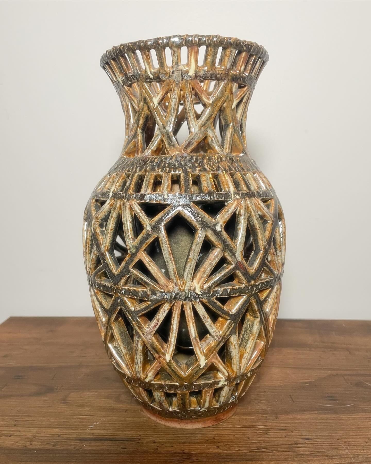 Tall Double Walled Vase - Etsy