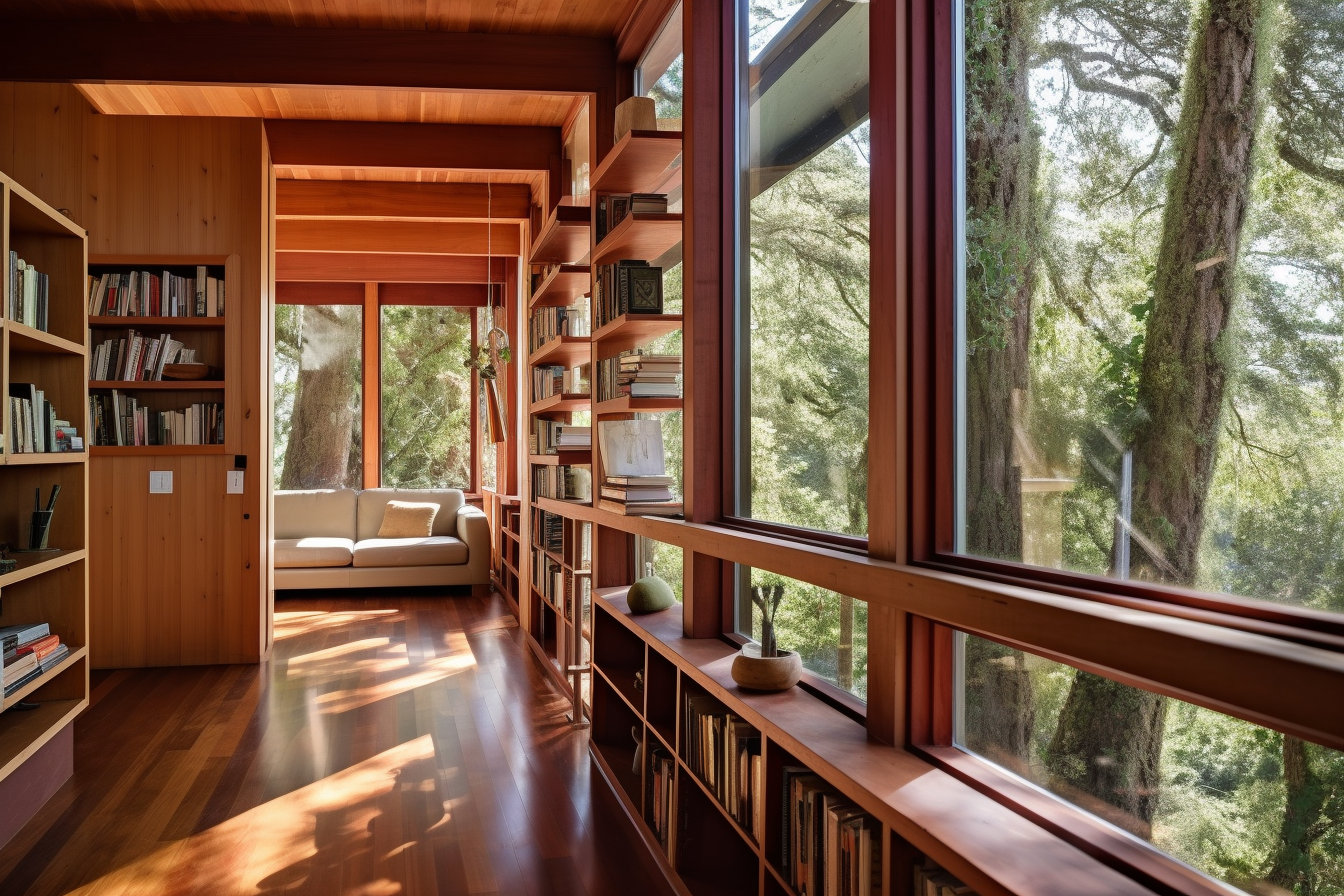 Midcentury Modern Home in the Redwoods Zoom Virtual Background for ...