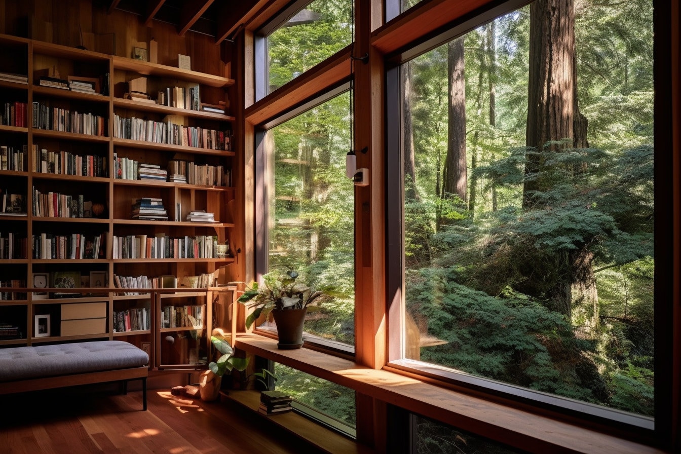 Midcentury Modern Home in the Redwoods Zoom Virtual Background for ...