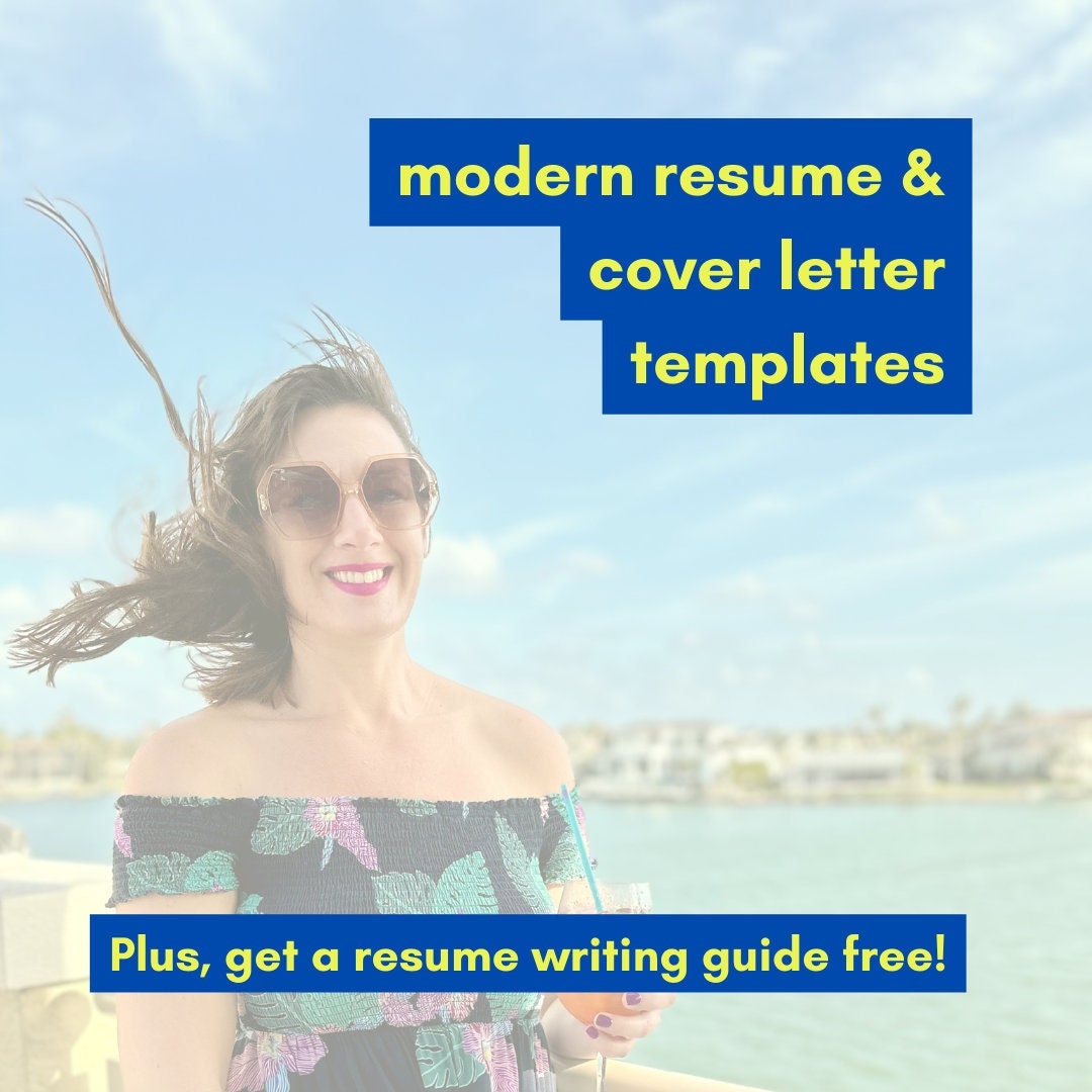 Modern Resume & Matching Cover Letter Templates - Etsy