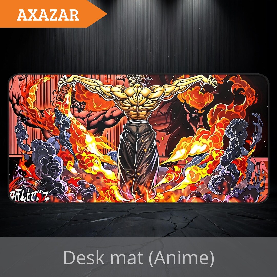 Anime Mouse Pad, Yujiro Hanma Design, Desk Mat, Personalized Mouse Pad ...