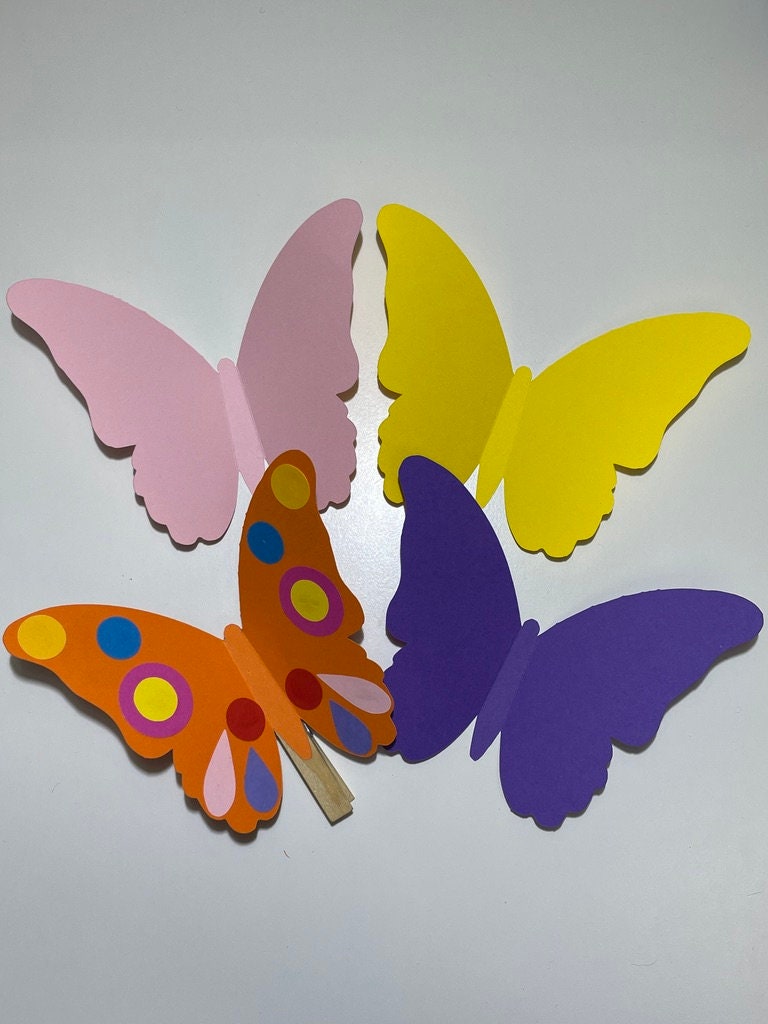 Butterfly Craft Kit for Kids: Wooden Peg, Colorful Card - Etsy
