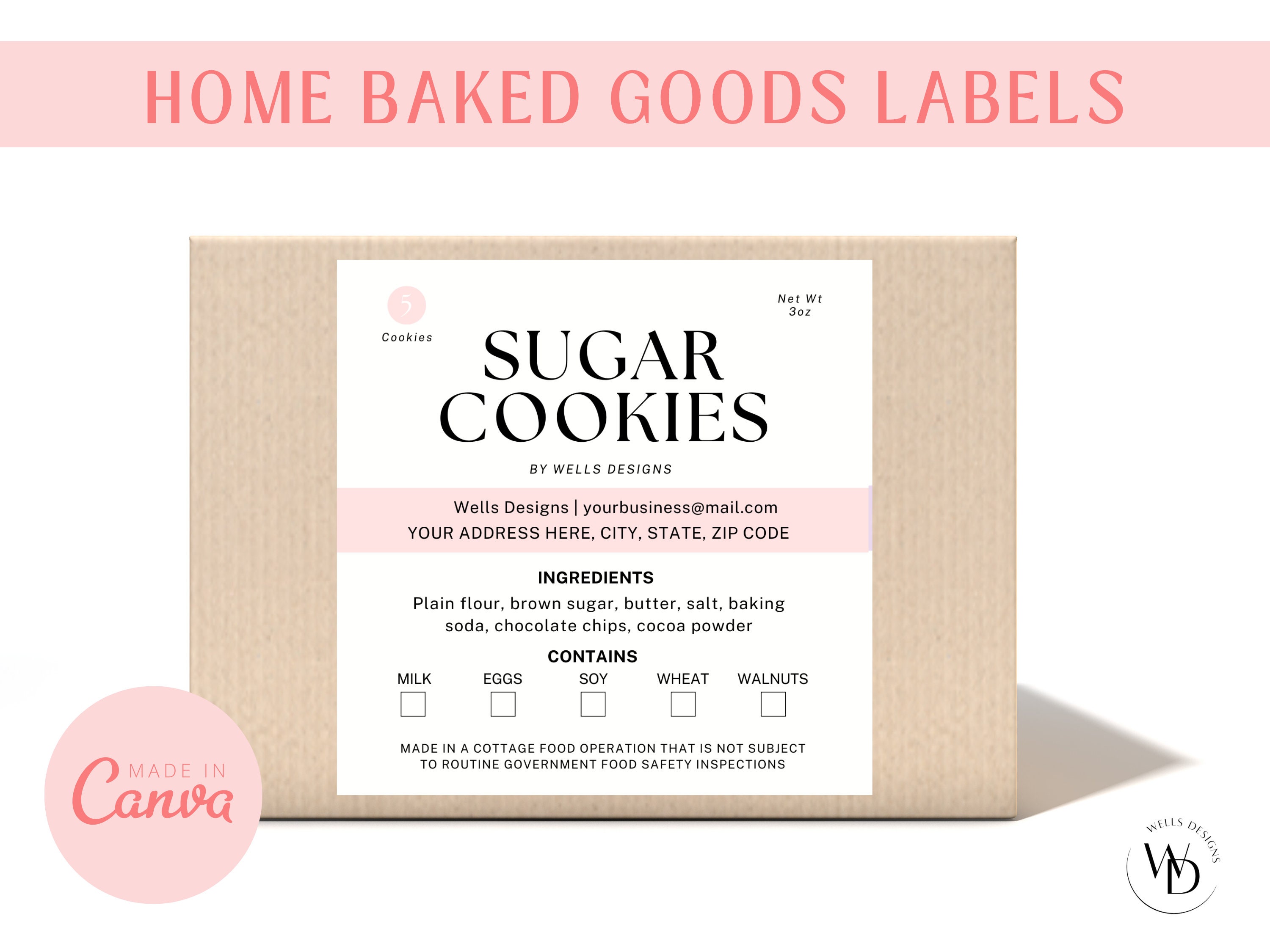 Cottage Food Label Home Baked Goods Label Printable Food Label Cottage ...
