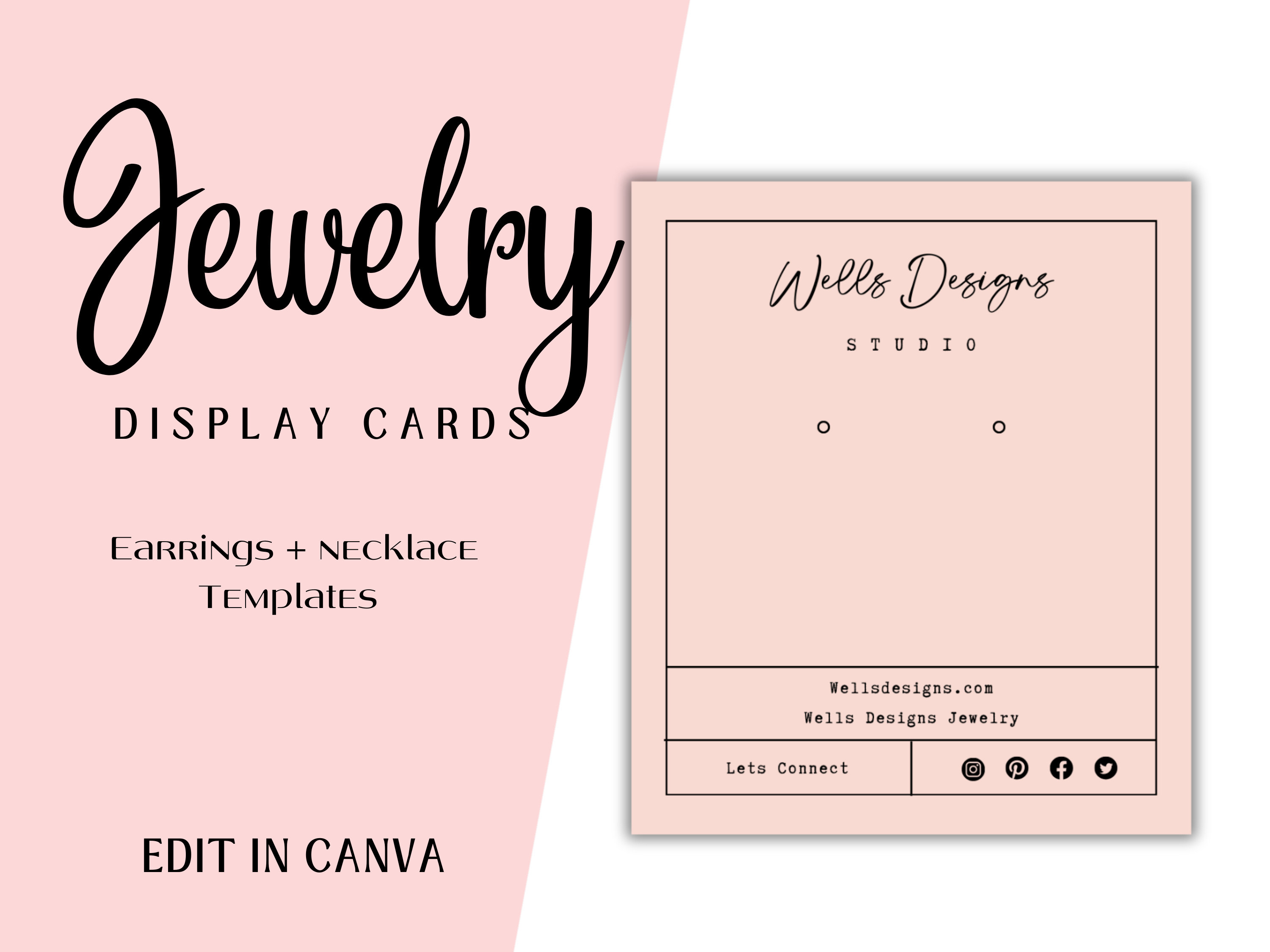 Editable Jewelry Display Card Template Small Business Packaging ...