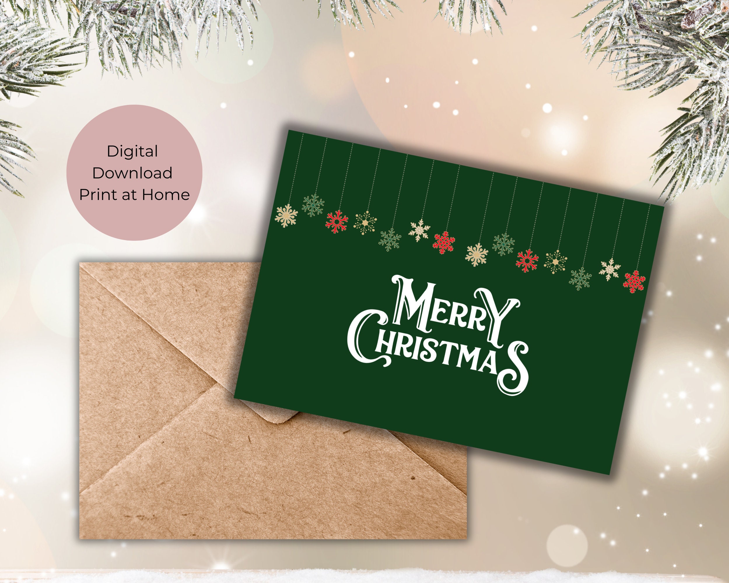 Printable Christmas Cards Festive Printable Christmas Cards - Etsy