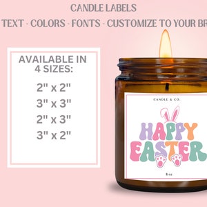 Editable Candle Labels Easter Candle Labels Easter Bunny Candles - Etsy