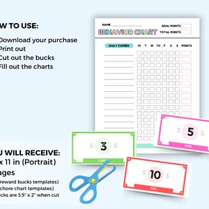 Kids Reward Bundle Behavior Chart Reward Bucks Reward - Etsy