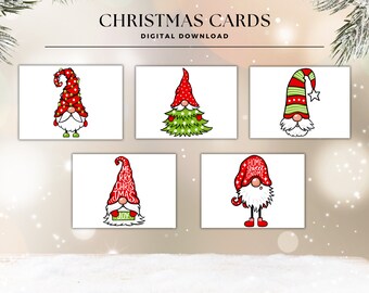 Printable Christmas Cards Boho Christmas Cards Festive - Etsy