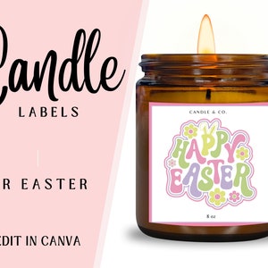 Editable Candle Labels Easter Candle Labels Easter Bunny Candles - Etsy