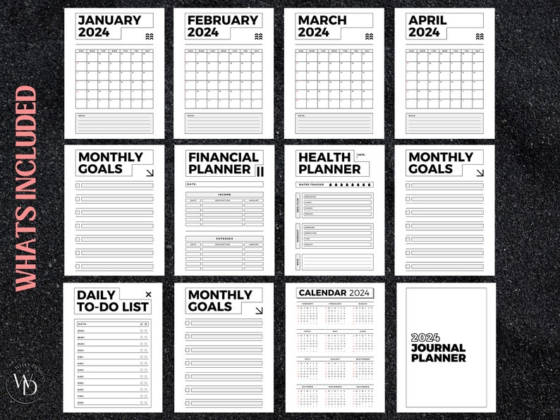 2024 Planner Journal 2024 Planner DATED 2024 Printable Planner Daily ...