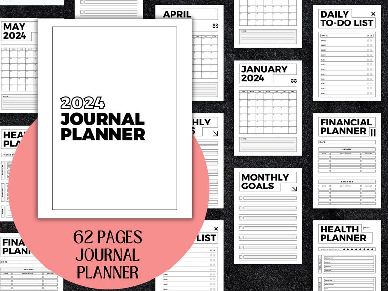 2024 Planner Journal 2024 Planner DATED 2024 Printable Planner Daily ...