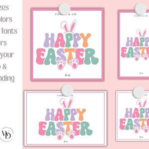 Editable Candle Labels Easter Candle Labels Easter Bunny Candles - Etsy