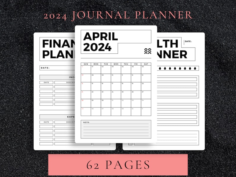 2024 Planner Journal 2024 Planner DATED 2024 Printable Planner Daily ...