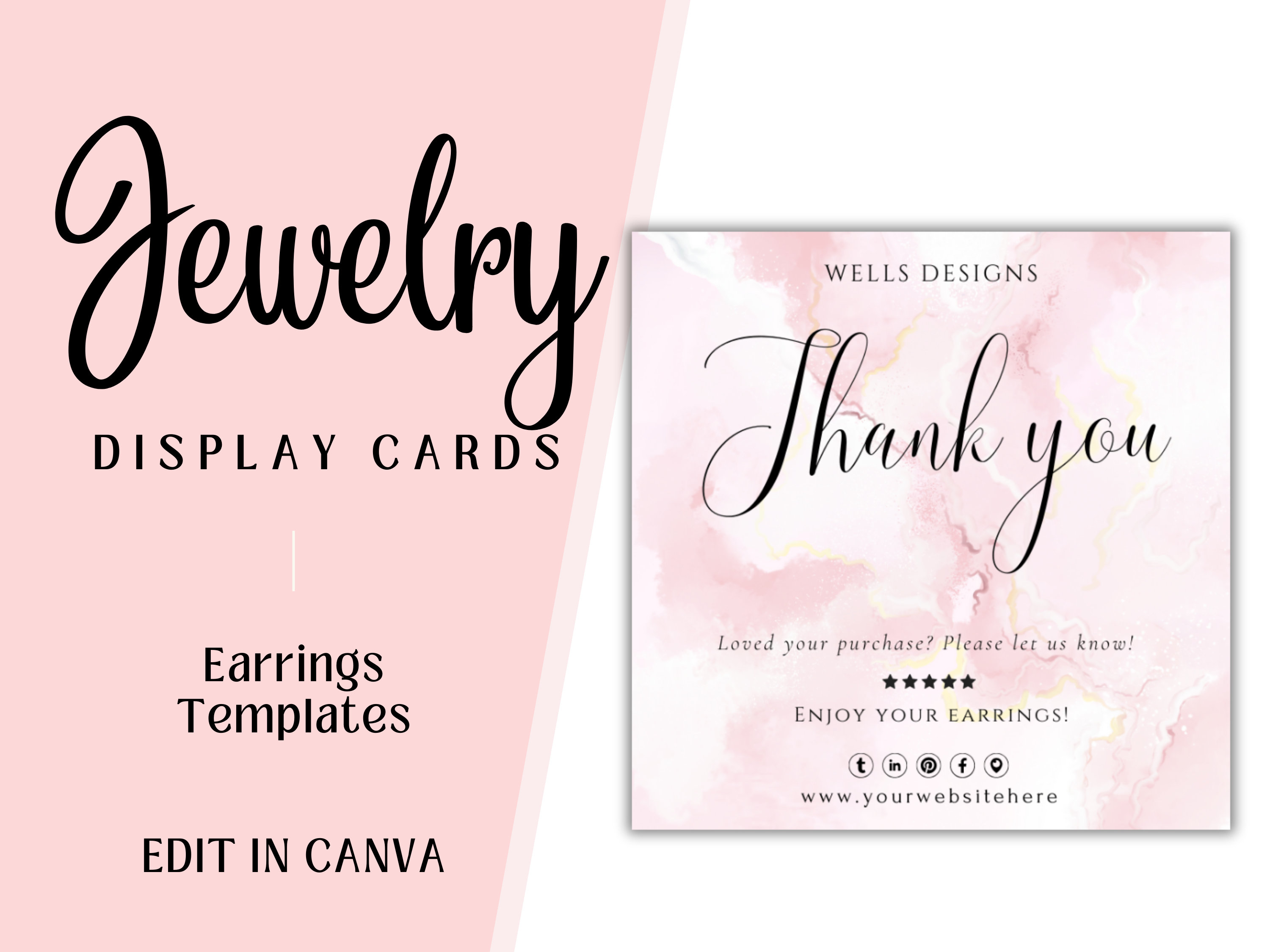 Editable Jewelry Display Card Template Small Business Packaging ...