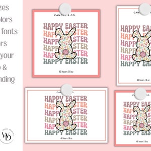 Editable Candle Labels Easter Candle Labels Easter Bunny Candles - Etsy