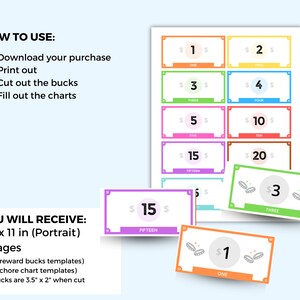 Kids Reward Bundle Behavior Chart Reward Bucks Reward - Etsy
