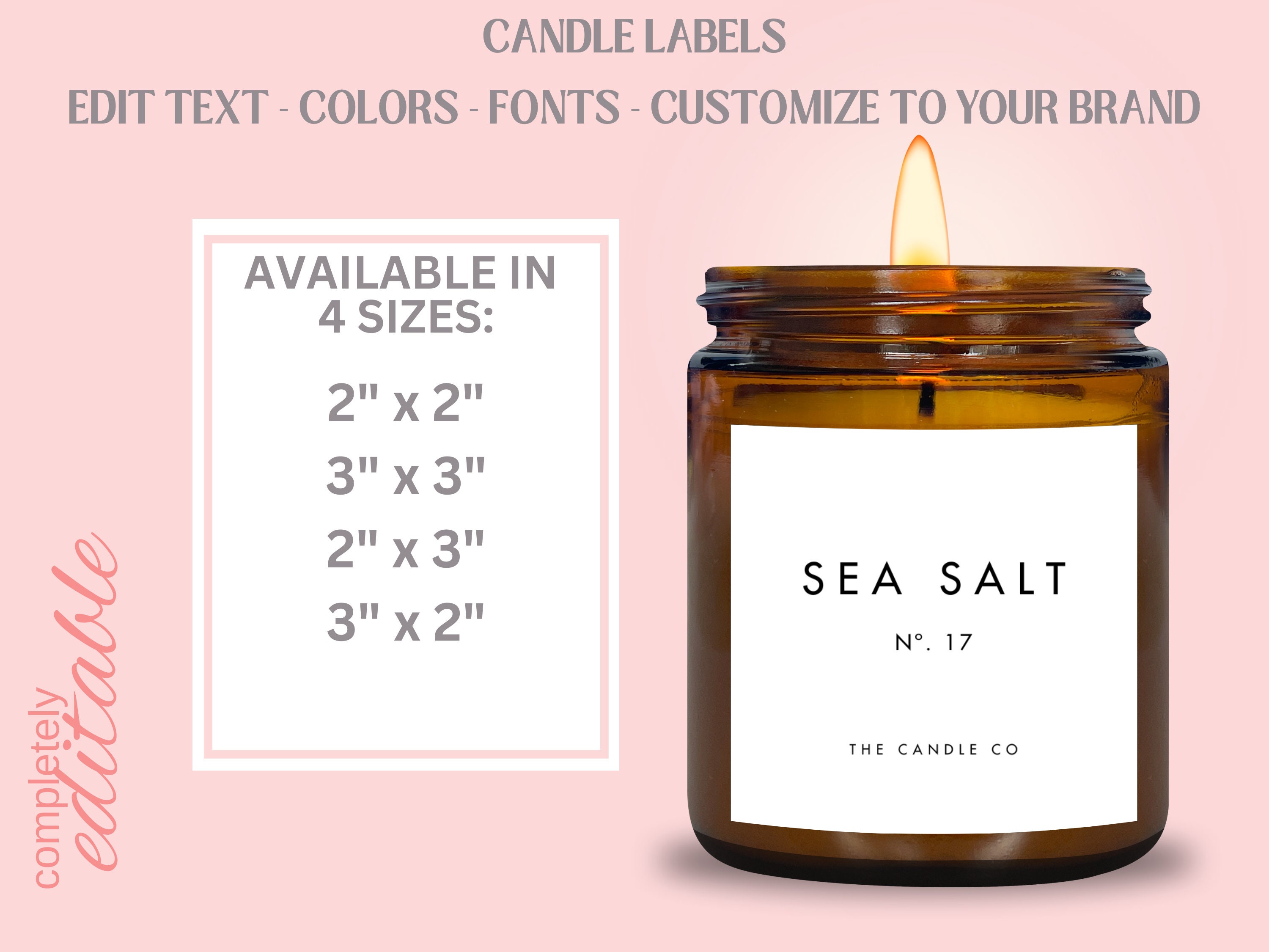 DIY Minimal Candle Label Template Modern Candle Label Customizable ...