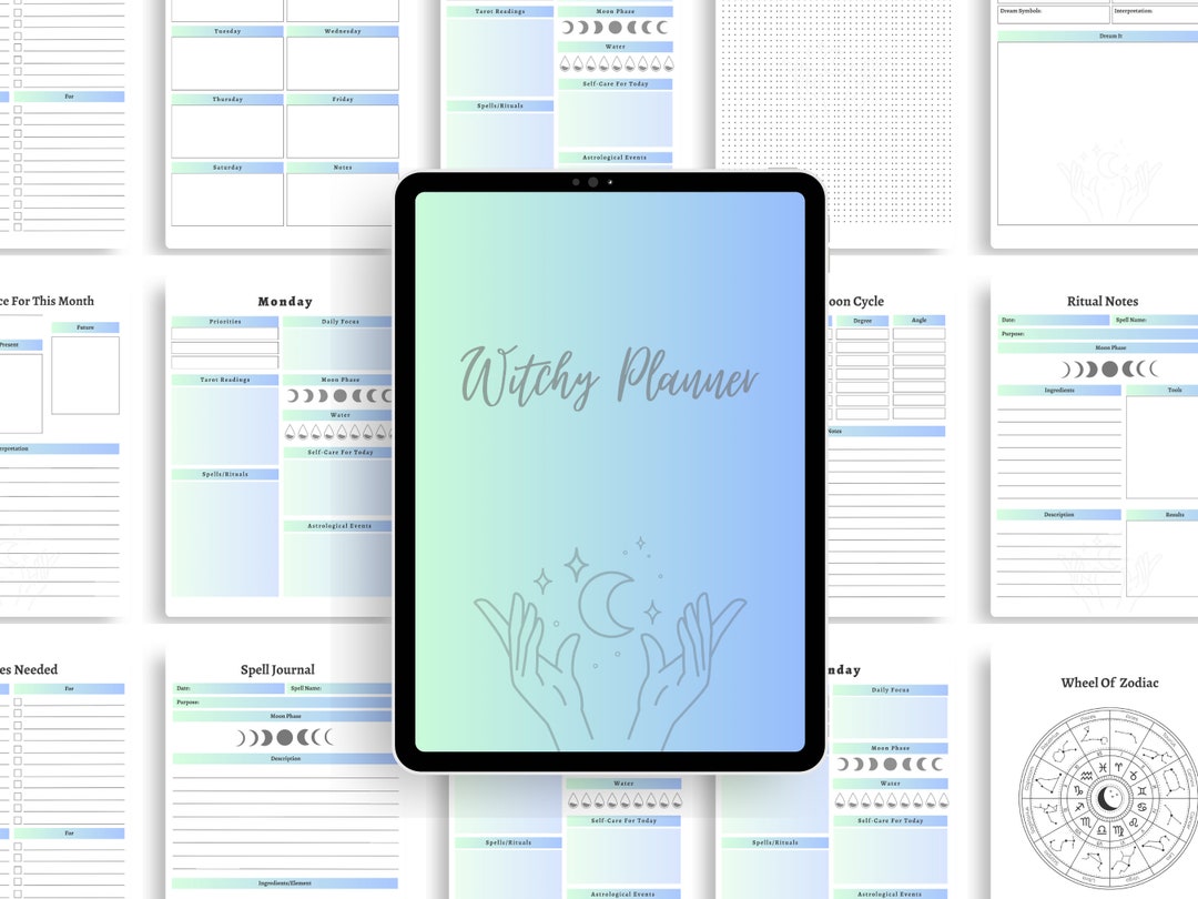 Witch Planner 2024 Ritual Calendar Tarot Card Journal Trackers - Etsy