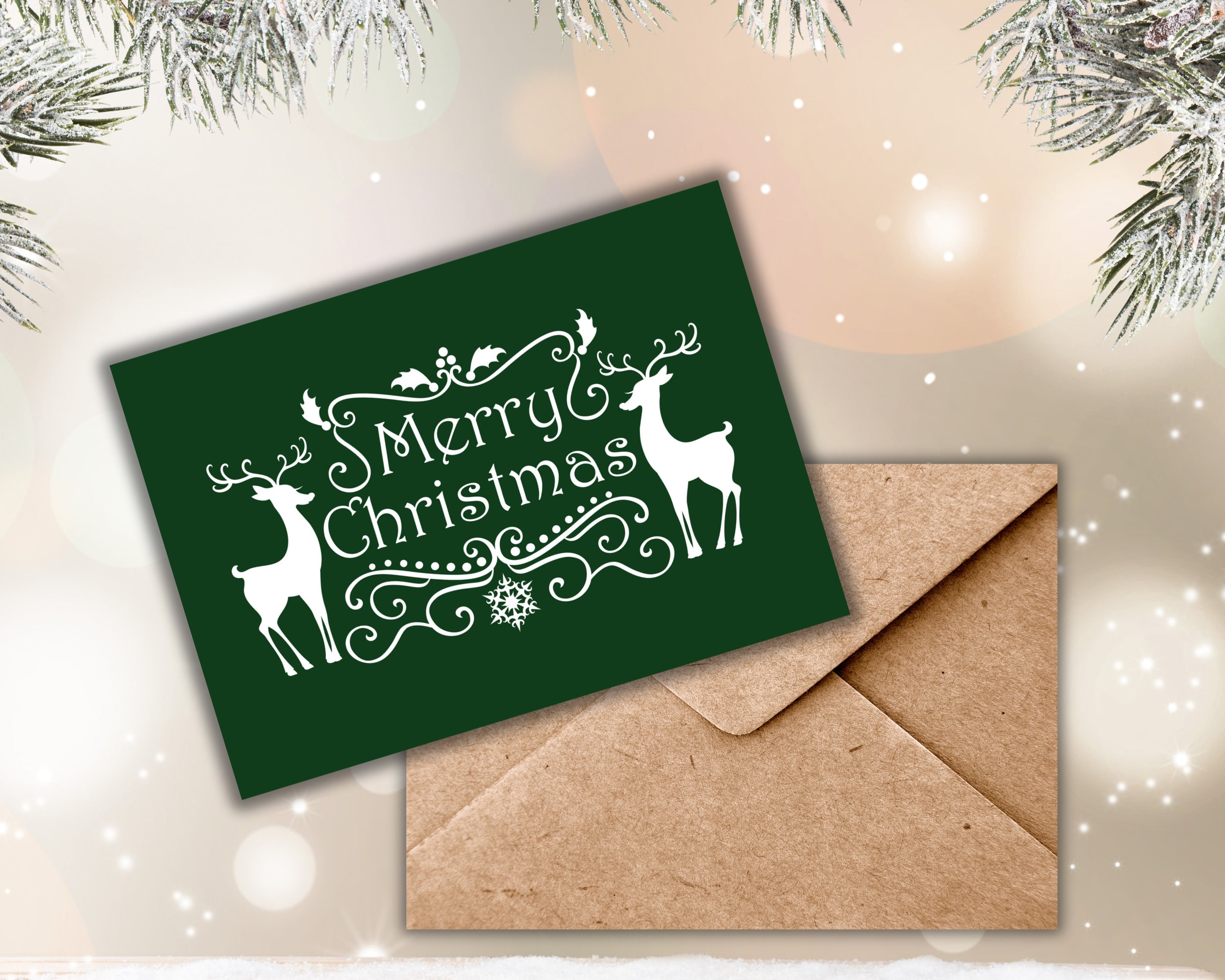 Printable Christmas Cards Festive Printable Christmas Cards - Etsy