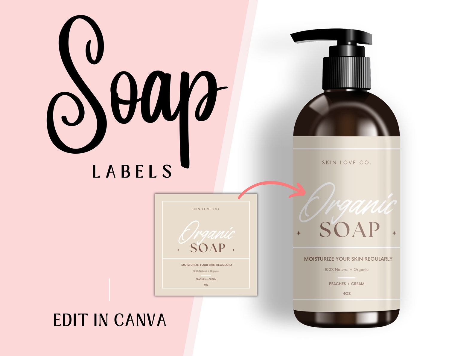 Soap Label Canva Template Editable Bar Soap Wrap Custom Soap Label ...