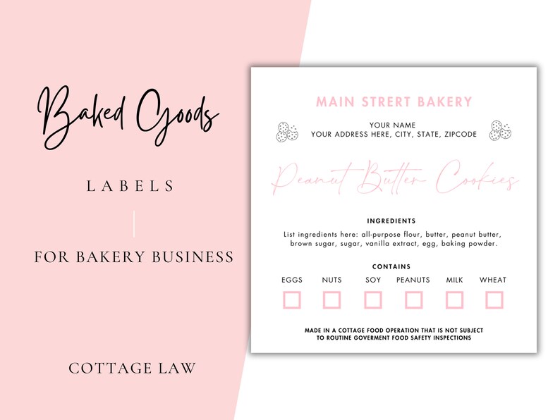 Editable Cottage Law Labels Template Minimalist Cookies Ingredients ...