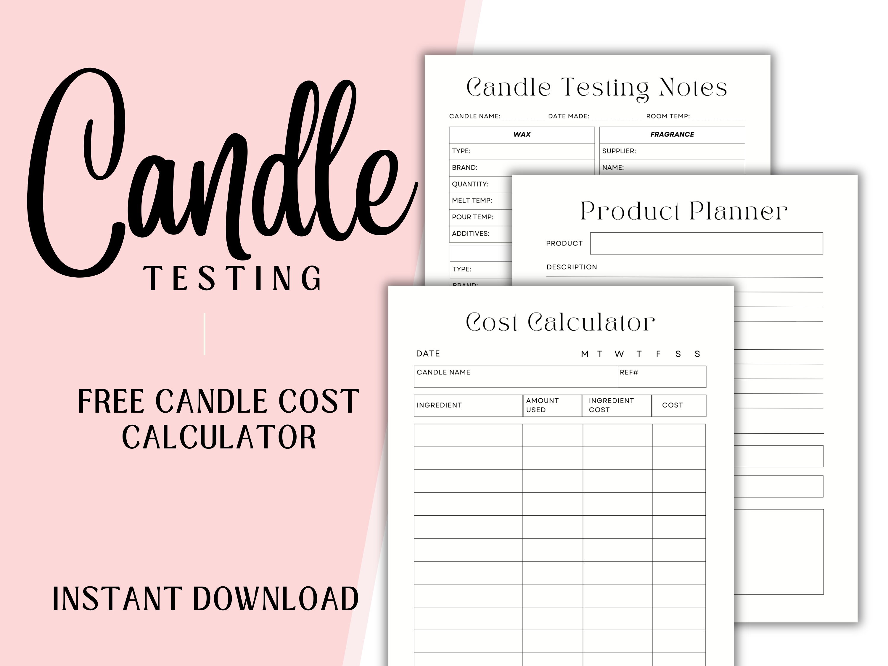 Candle Testing Sheet Printable Candle Burn Test Sheet Candle Test ...