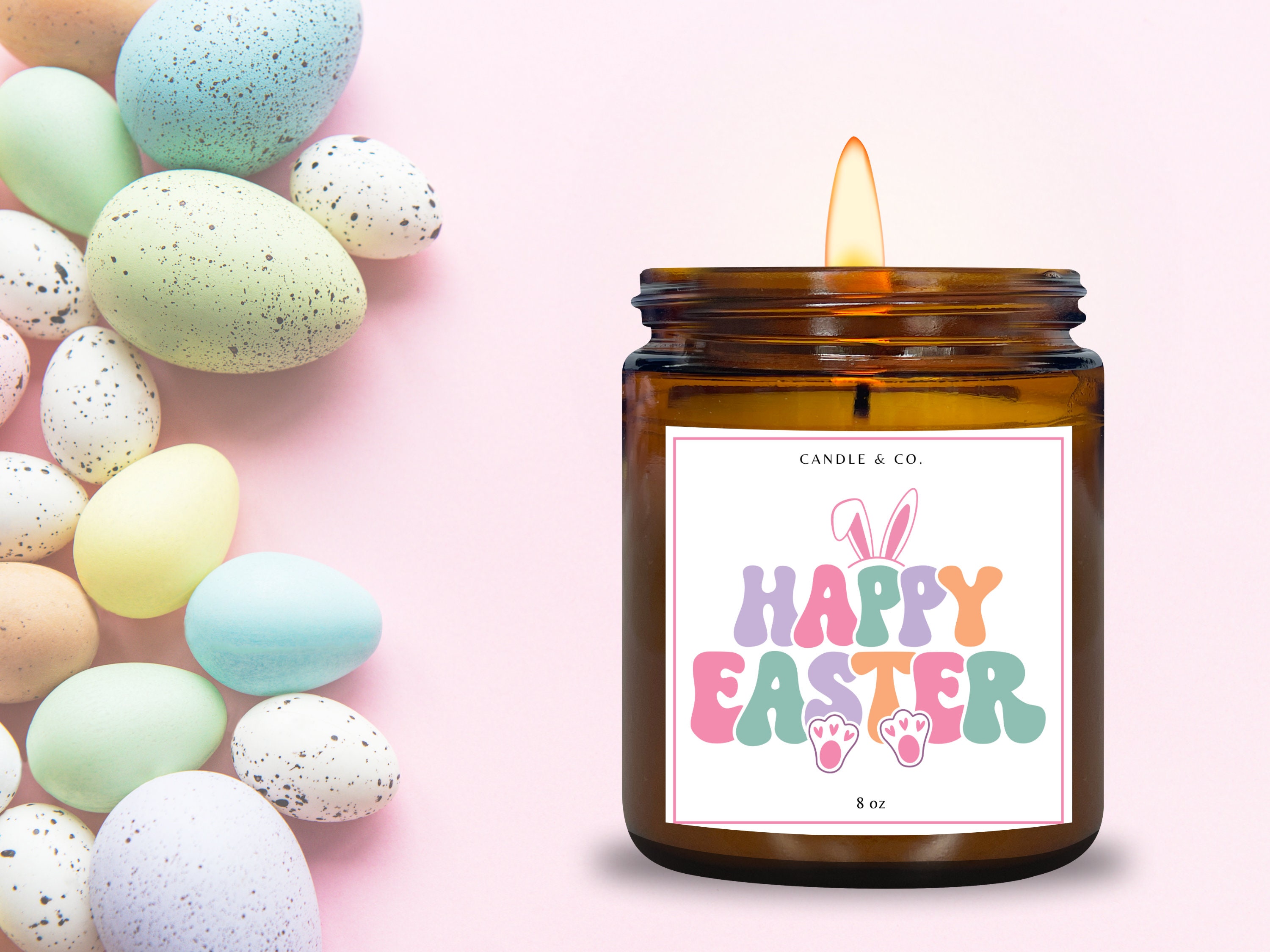 Editable Candle Labels Easter Candle Labels Easter Bunny Candles - Etsy