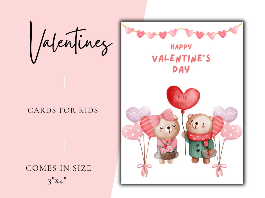 Bears Valentine Day Cards Kids Valentine Cards Valentine Cards for Kids ...