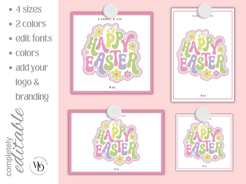 Editable Candle Labels Easter Candle Labels Easter Bunny Candles - Etsy