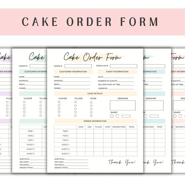 Cake Order Form - Etsy
