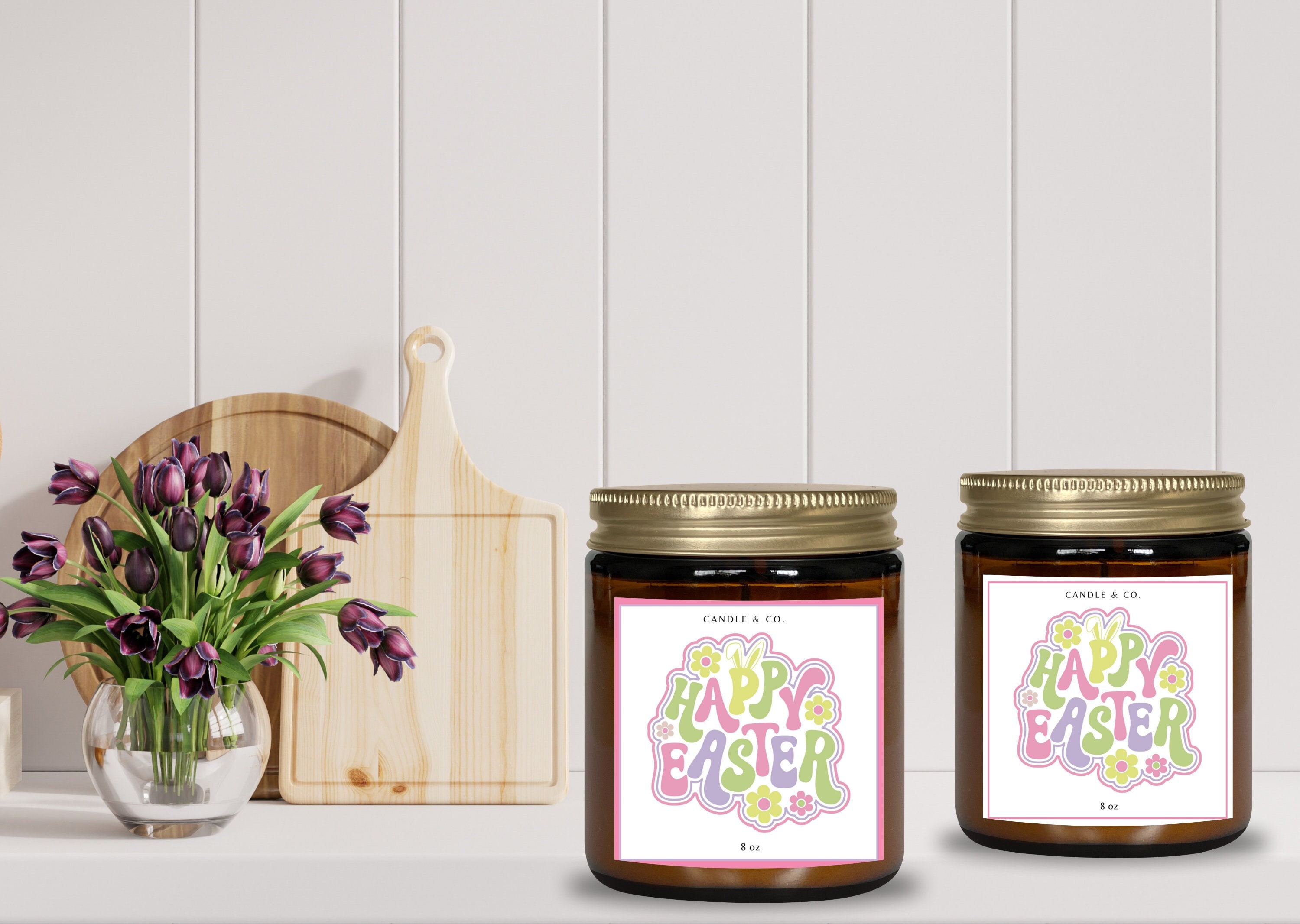 Editable Candle Labels Easter Candle Labels Easter Bunny Candles - Etsy