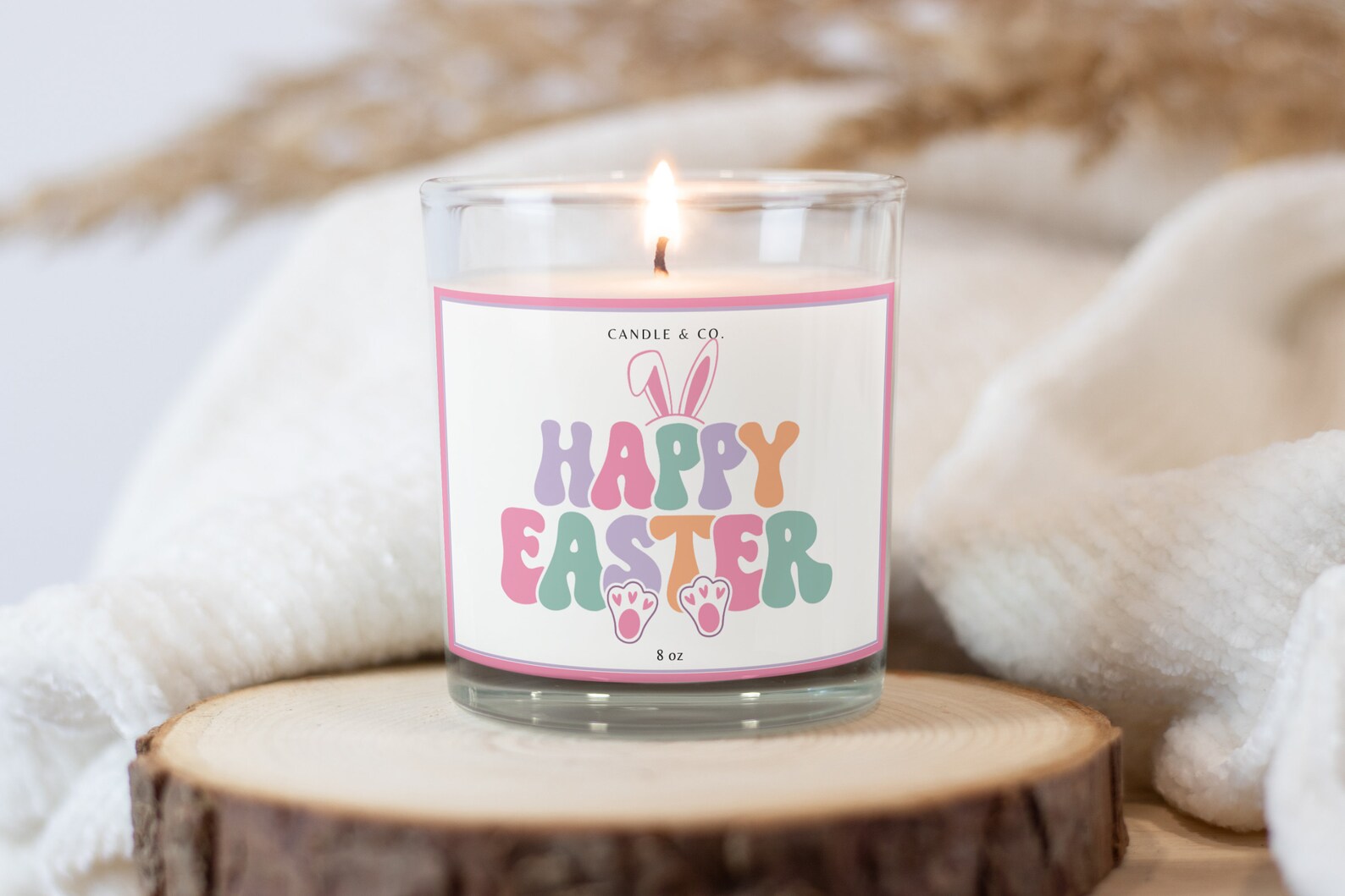 Editable Candle Labels Easter Candle Labels Easter Bunny Candles - Etsy