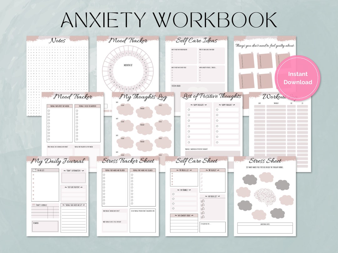 Anxiety Therapy Journal Mental Health Wellness Self Care - Etsy