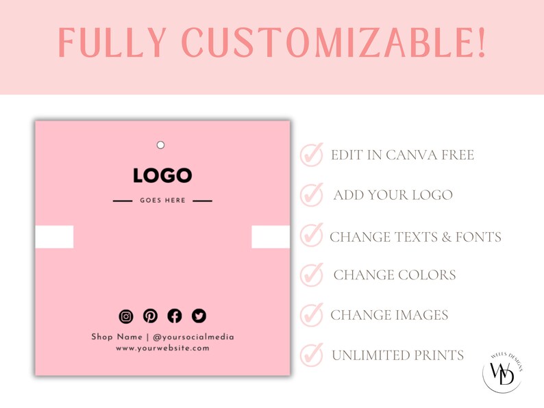 Editable Jewelry Display Card Template Small Business Packaging ...