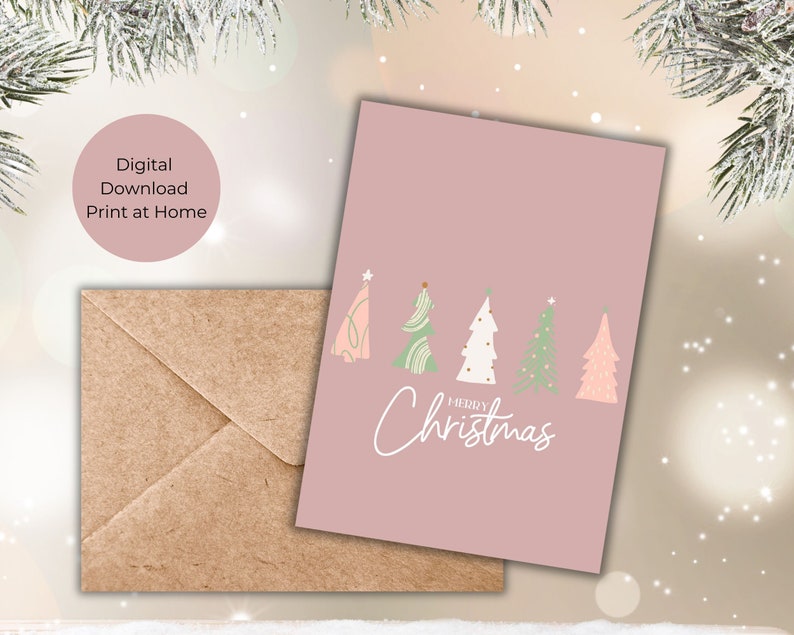 Printable Christmas Cards Boho Christmas Cards Festive - Etsy