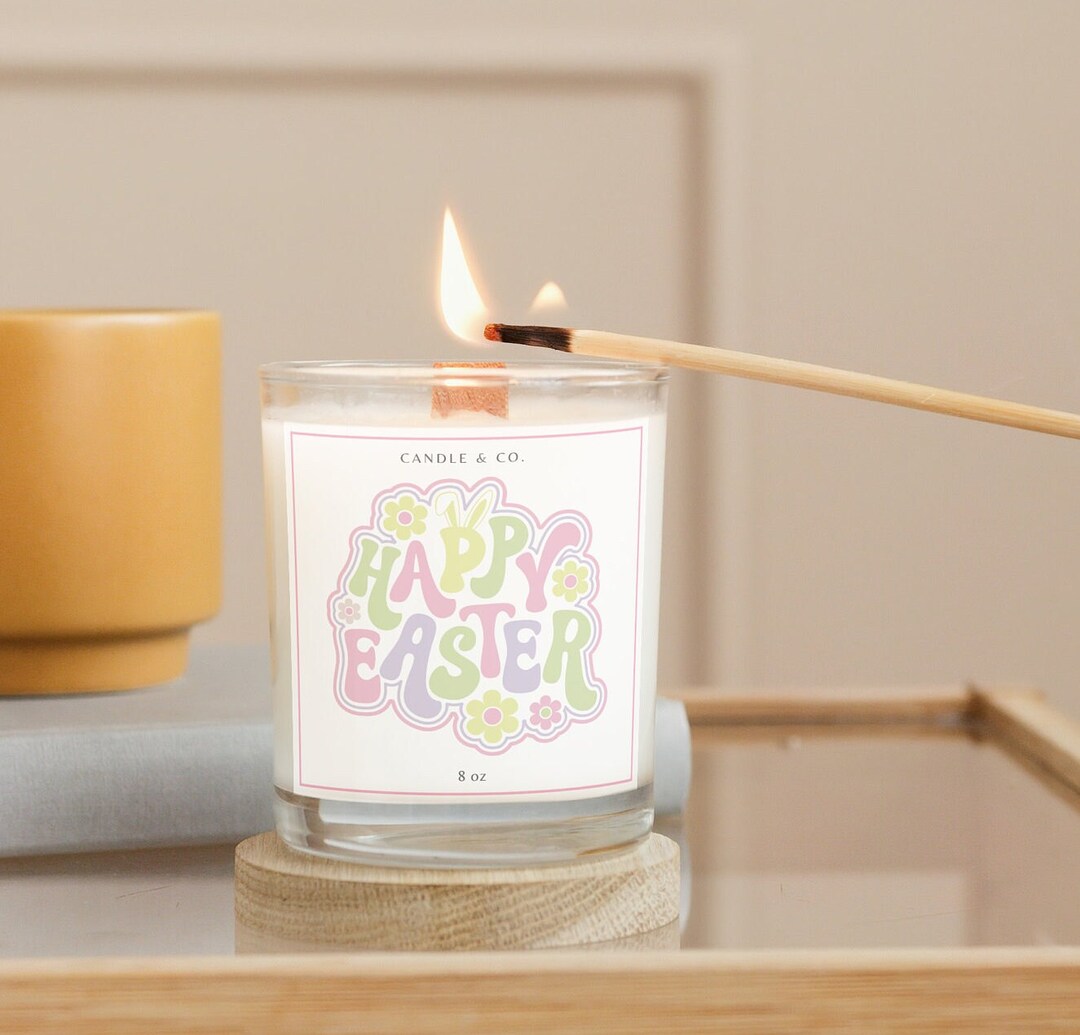 Editable Candle Labels Easter Candle Labels Easter Bunny Candles - Etsy