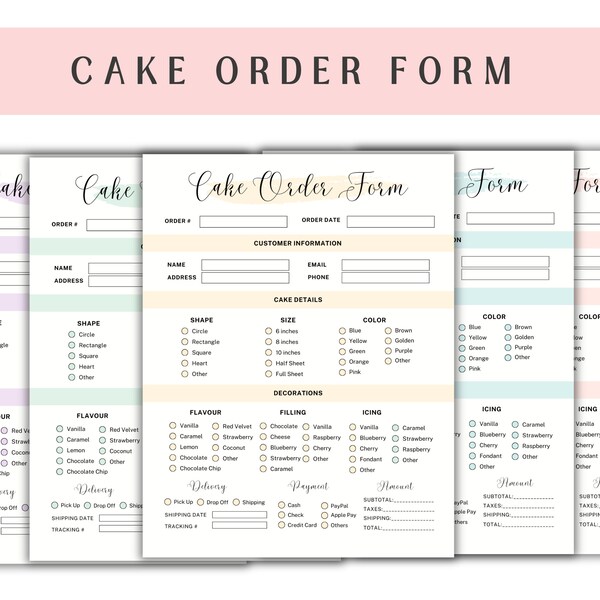 Bakery Order Form - Etsy
