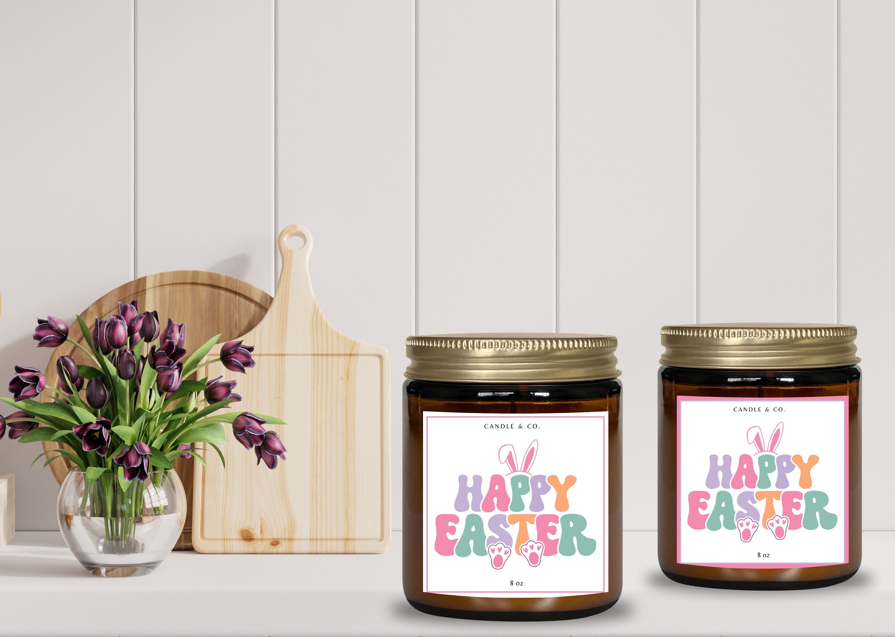 Editable Candle Labels Easter Candle Labels Easter Bunny Candles - Etsy