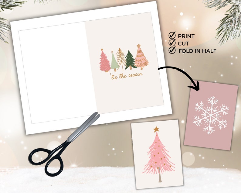 Printable Christmas Cards Boho Christmas Cards Festive - Etsy