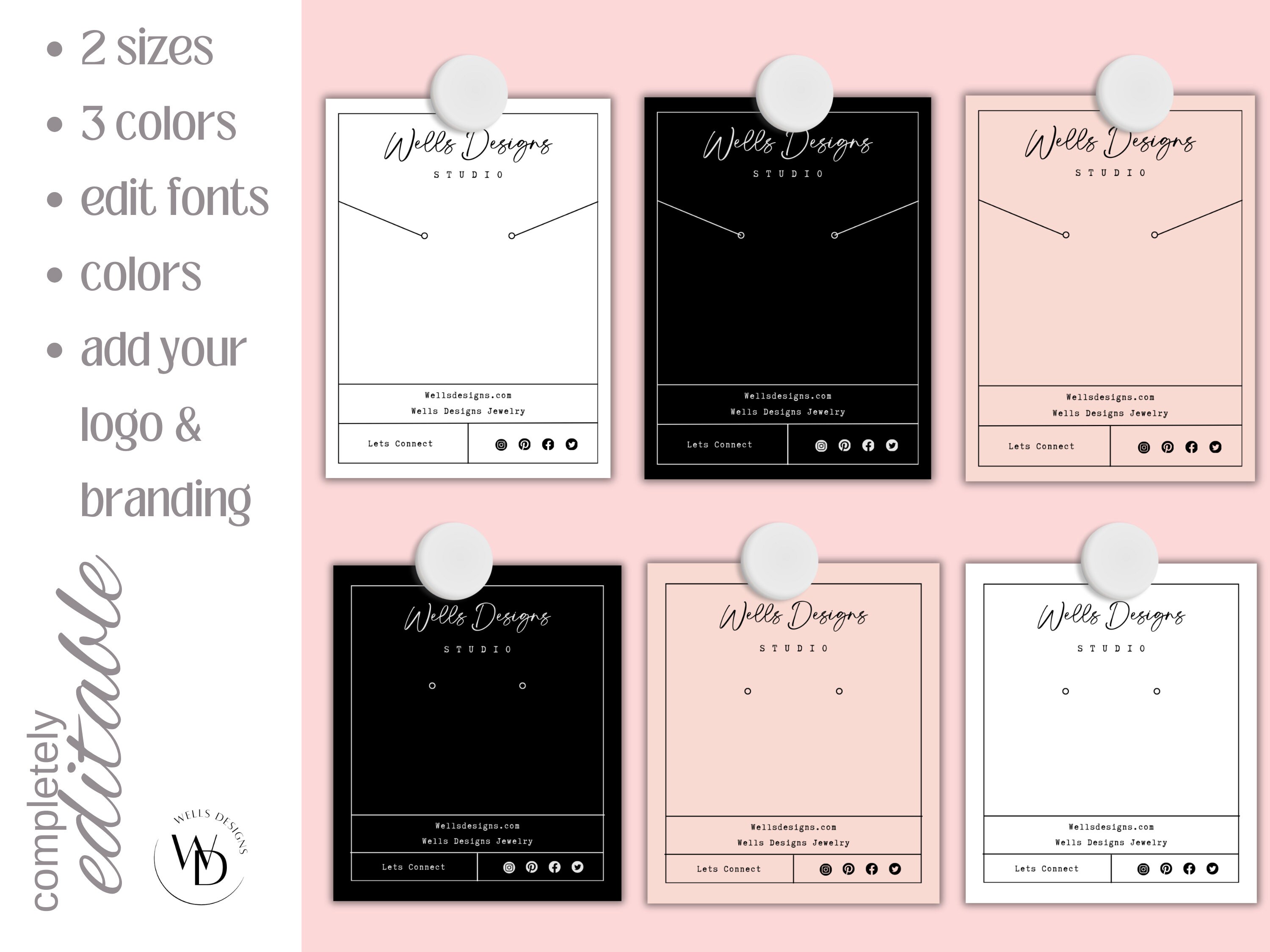 Editable Jewelry Display Card Template Small Business Packaging ...