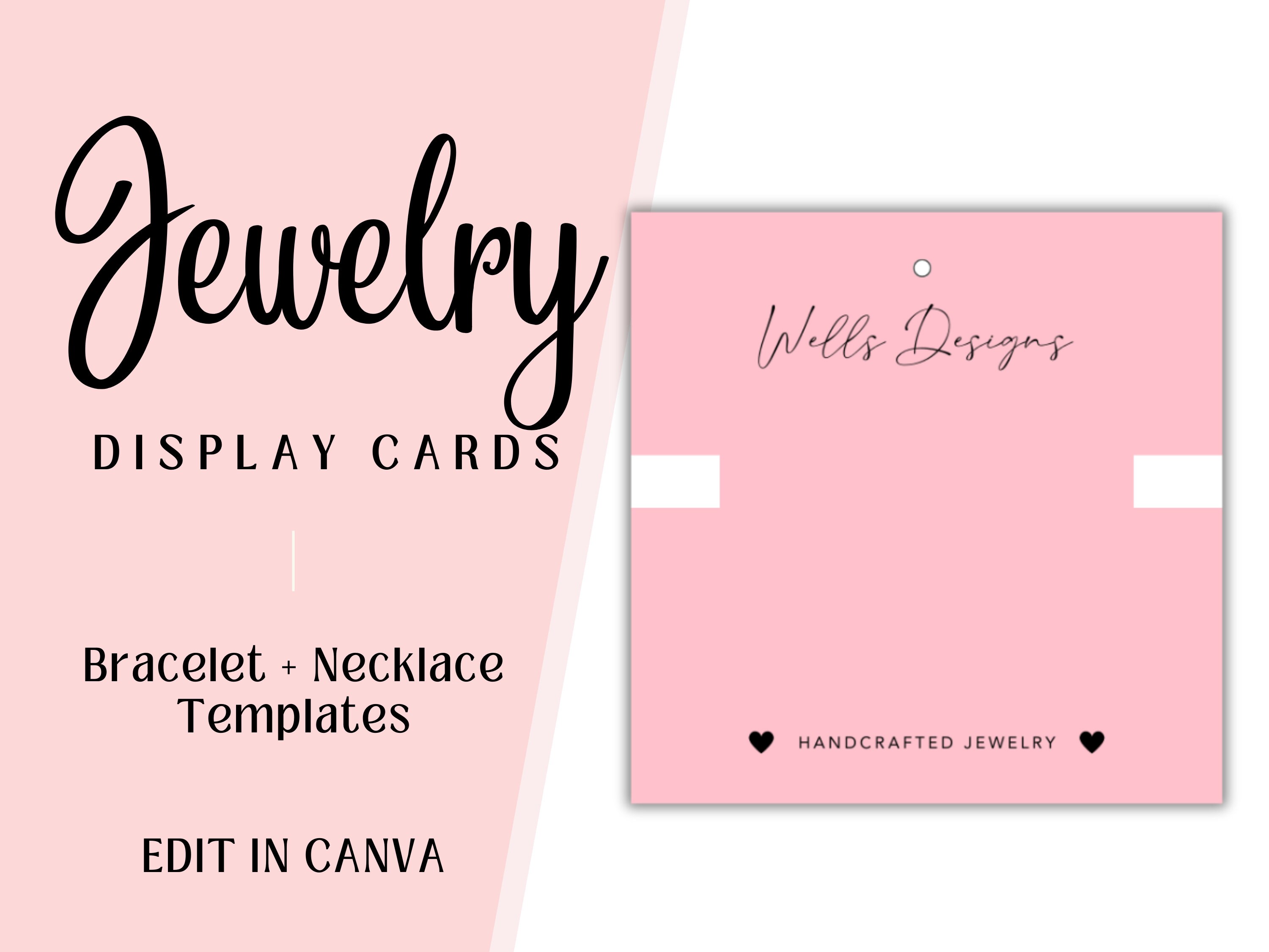 Editable Jewelry Display Card Template Small Business Packaging ...