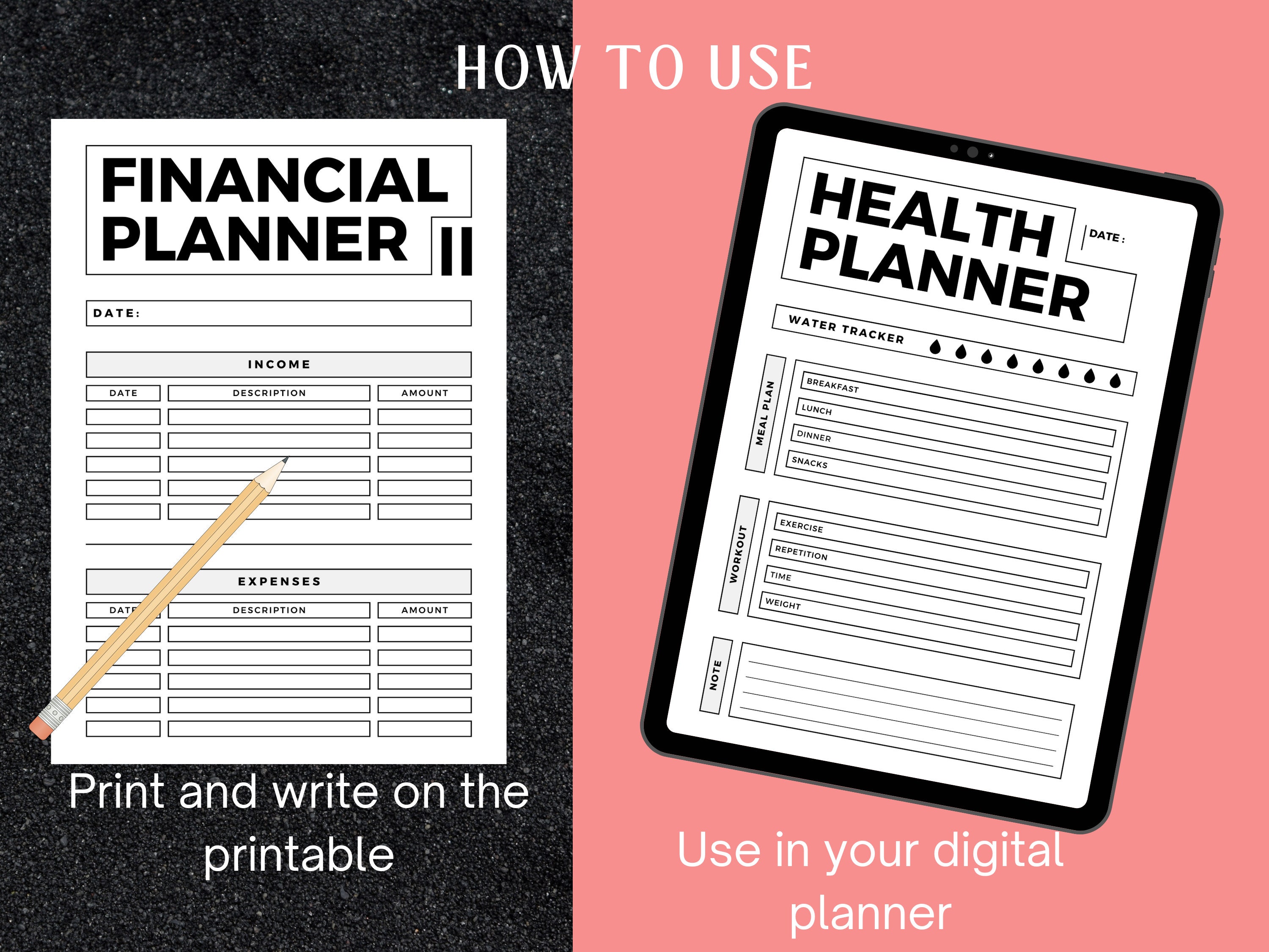 2024 Planner Journal 2024 Planner DATED 2024 Printable Planner Daily ...