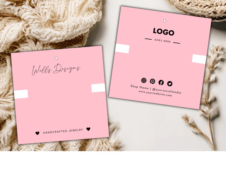 Editable Jewelry Display Card Template Small Business Packaging ...