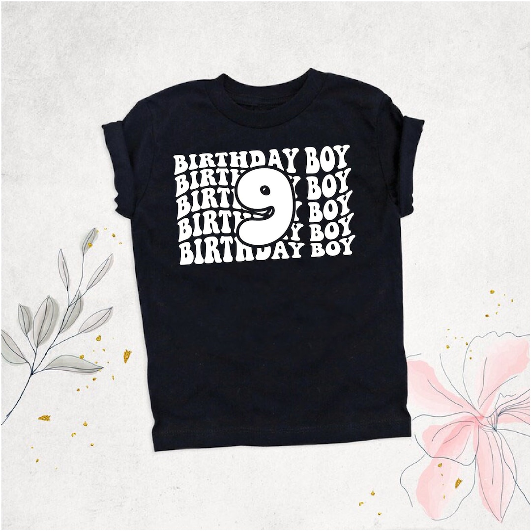 9th Birthday Shirt Boy, Ninth Birthday Boy, 9 Years Old Birthday Shirts ...
