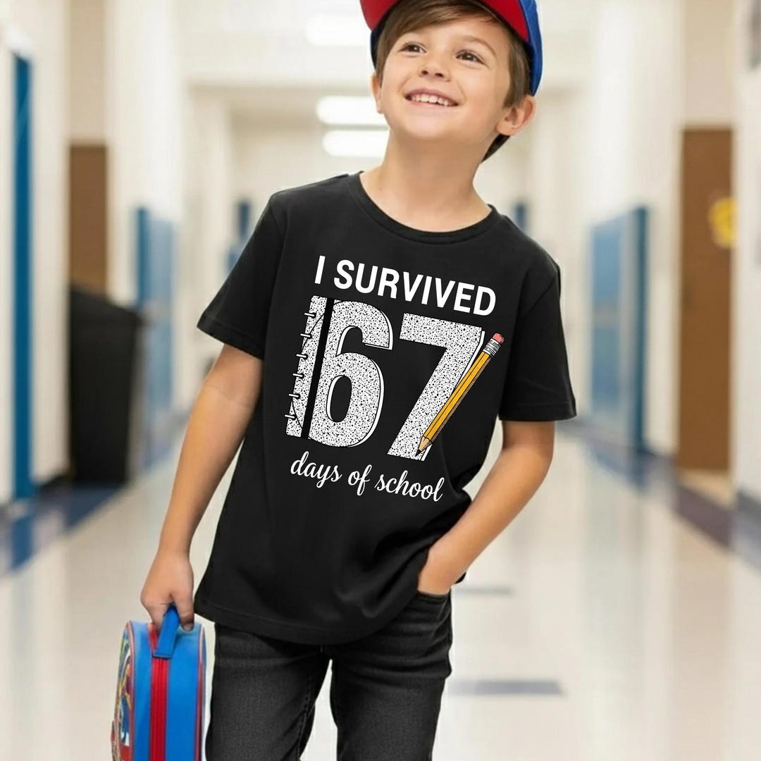 I Survived Six Seven Days of School Shirt Youth I Survived 67 Days of ...