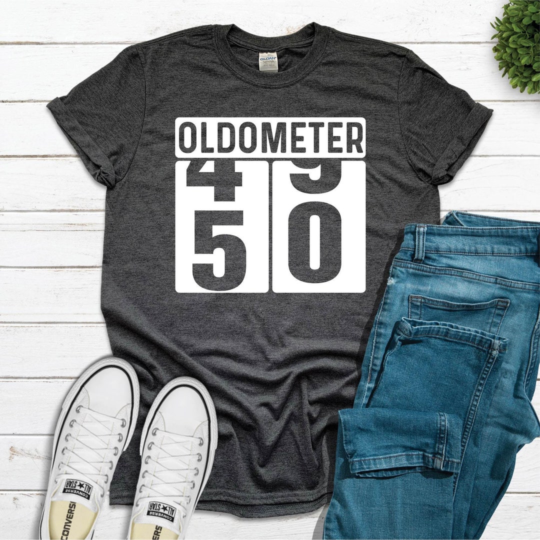 Oldometer 50 T-shirt, Unisex Funny 50 AF Mens 50th Birthday Shirt, Born ...