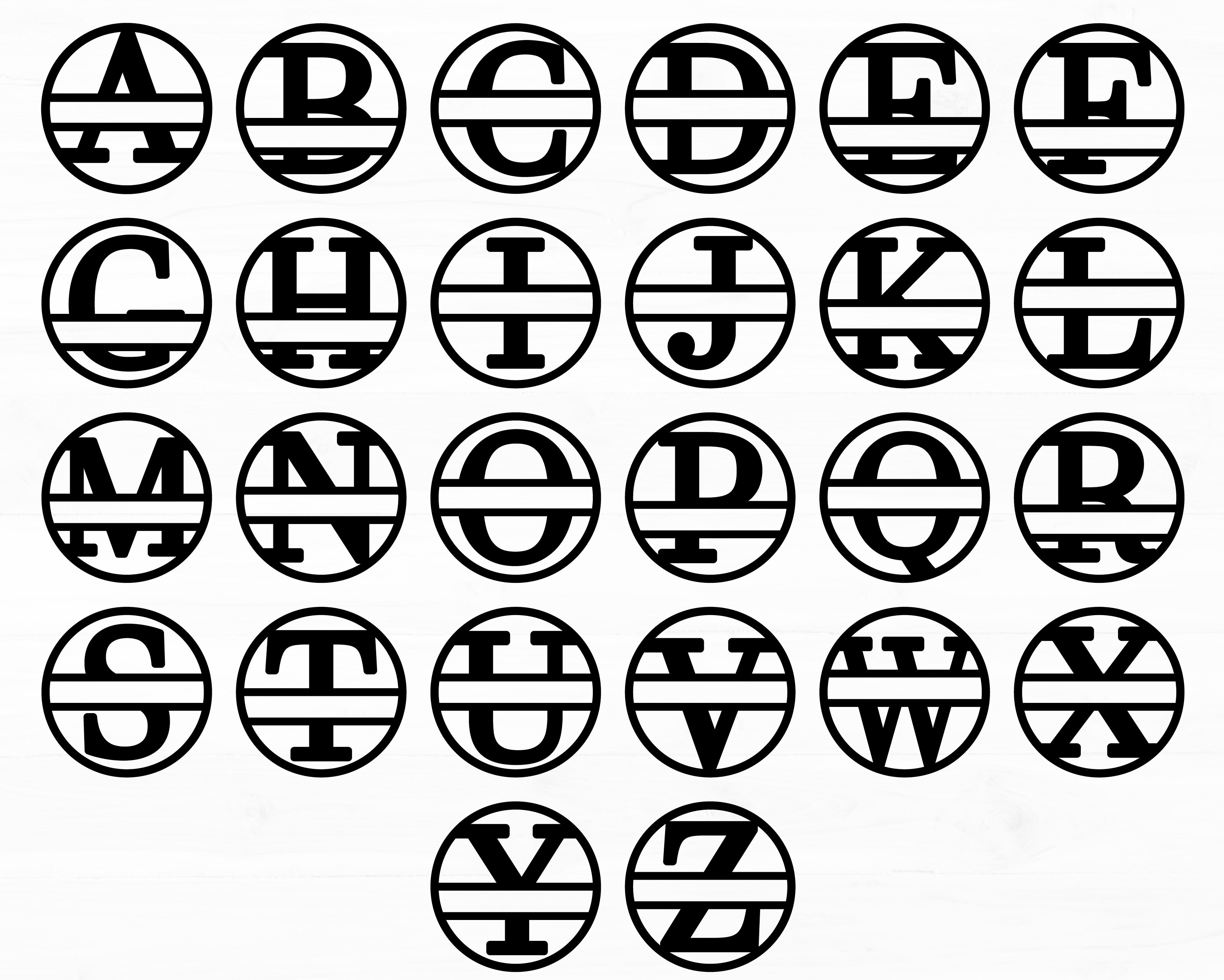 Split Monogram Letters Svg Png Split Monogram Alphabet Keychain Svg ...