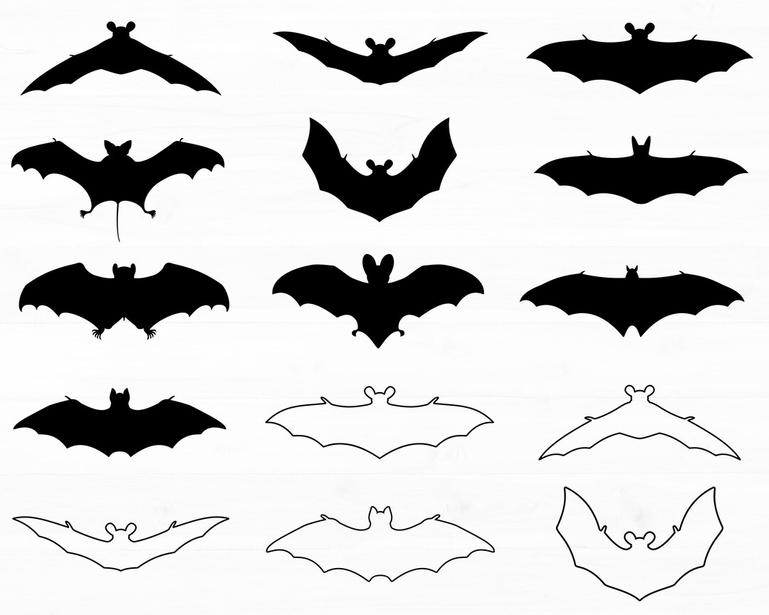 Halloween Bats Svg Bundle Bat Svg Files Halloween Bats Clipart Bat ...