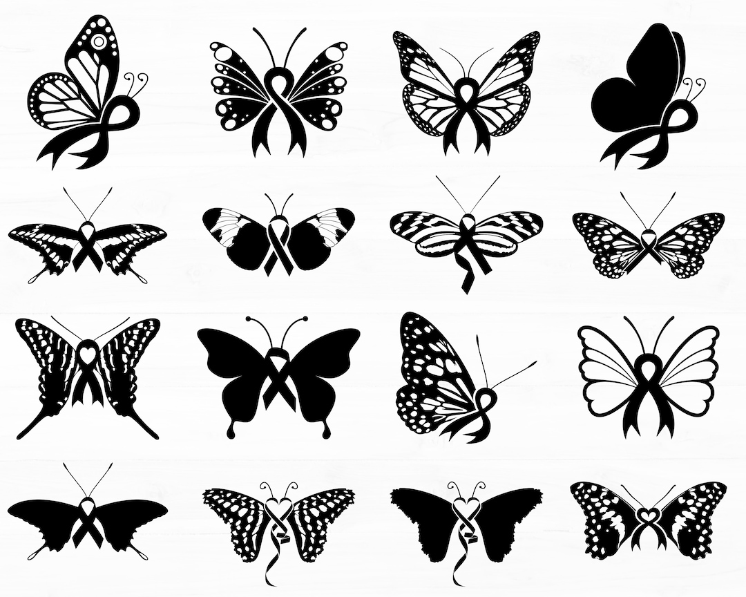 Ribbon Butterflies Svg Ribbon Butterfly Breast Cancer Svg Breast Cancer ...