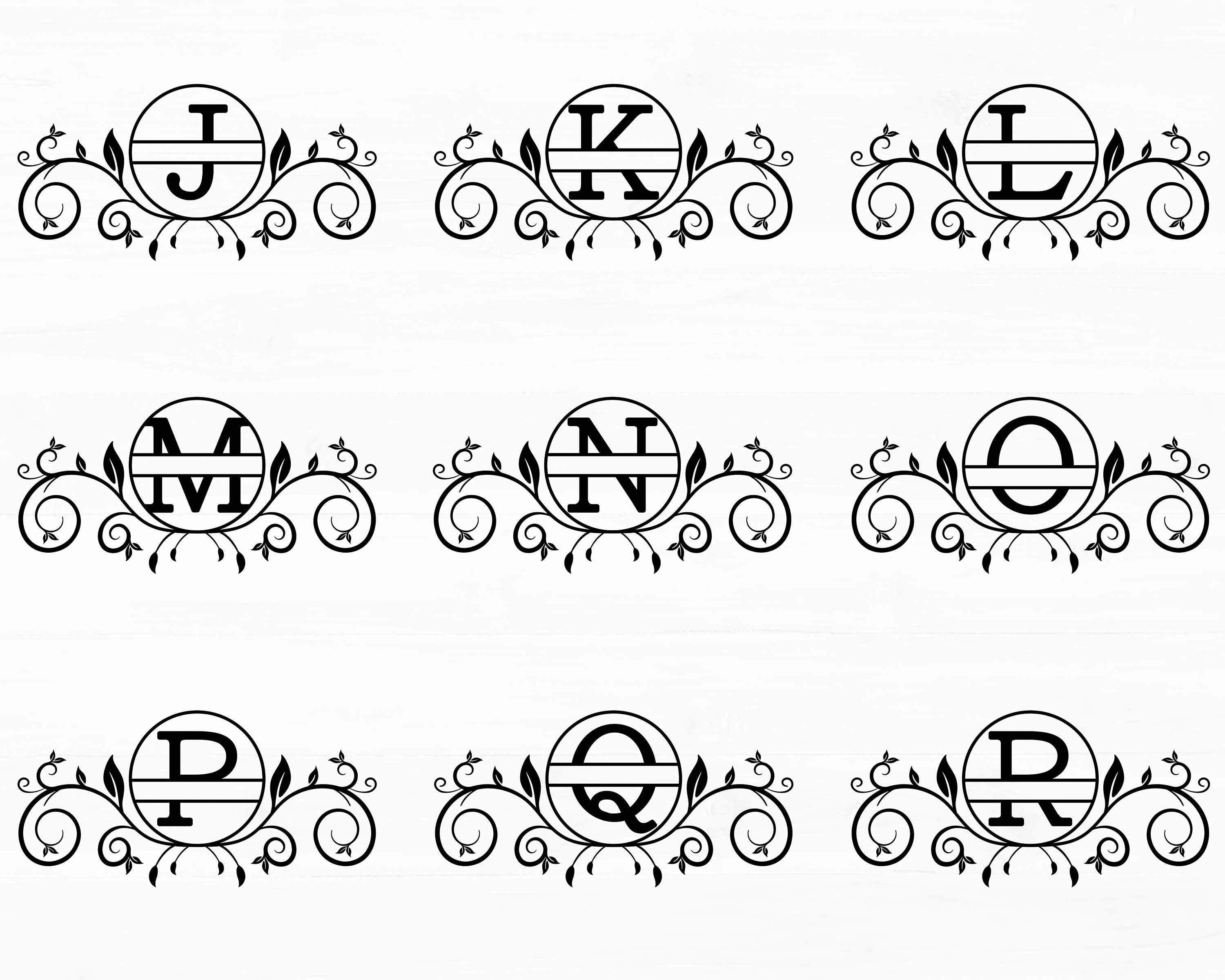 Monogram Svg Bundle Split Letter Monogram Svg Fancy Monogram Svg Split ...